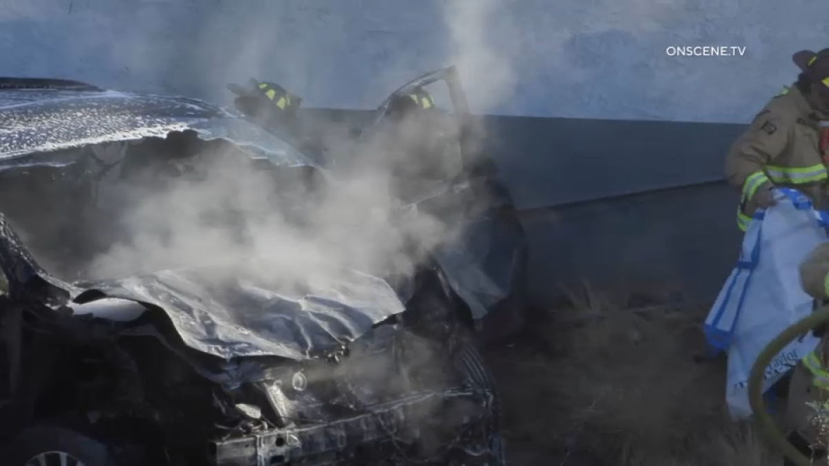 CHP Officer Helps Save Driver from Inferno After Mission Valley Wreck ...